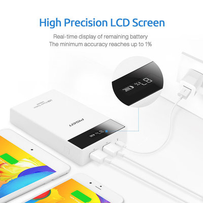 PISEN CB CE FCC Dual USB External Battery LCD Universal Mobile Power Bank 10000mAh Portable Charger