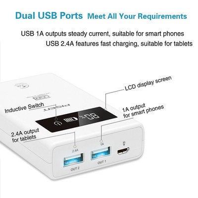 Sales CB CE FCC PSE RoHS 2.4A Fast Charging Dual USB PISEN LCD Mobile Universal Power Bank 7500mAh Portable Charger