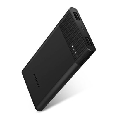 2017 New Type C Input PISEN Slim Mobile Universal Power Bank 10000mAh Dual USB Output 2.4A Portable Charger