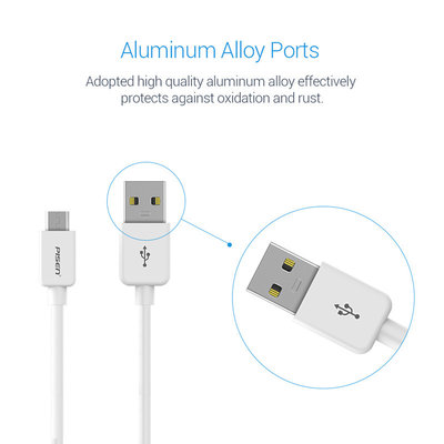 PISEN 0.8m 1m 1.5m 3m 2 in 1 Micro USB Data Cable for Android