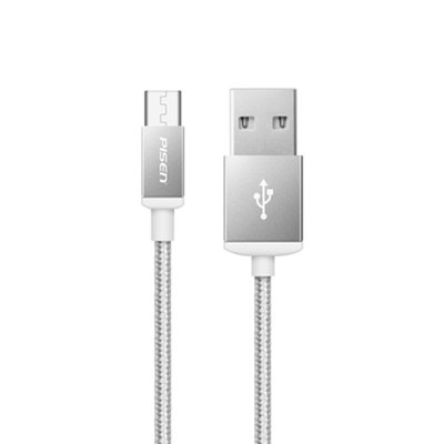 PISEN High Quality Multicolor Durable 1m 3.28ft Double Sides Workable Nylon Braided Micro USB Cable
