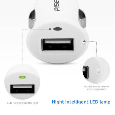 PISEN 5V 1A Mobile Phone Universal Mini Wireless USB Car Charger With 0.8m Micro USB Cable