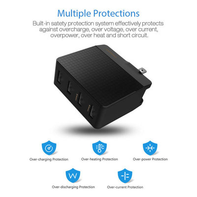 PISEN NEW 2017 FCC Certification Mobile Phone Universal Portable 5V 1A 2.4A EU UK US 4 Port USB Wall Charger