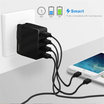 PISEN NEW 2017 FCC Certification Mobile Phone Universal Portable 5V 1A 2.4A EU UK US 4 Port USB Wall Charger
