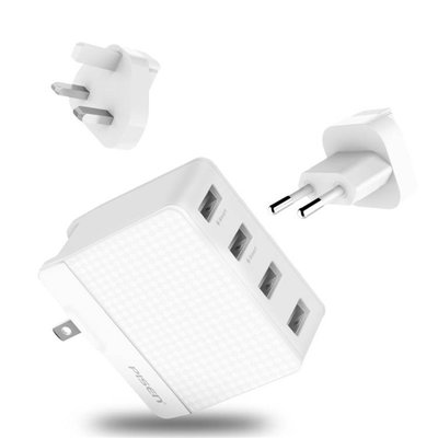 PISEN NEW 2017 FCC Certification Mobile Phone Universal Portable 5V 1A 2.4A EU UK US 4 Port USB Wall Charger