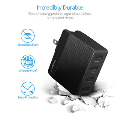 PISEN NEW 2017 FCC Certification Mobile Phone Universal Portable 5V 1A 2.4A EU UK US 4 Port USB Wall Charger