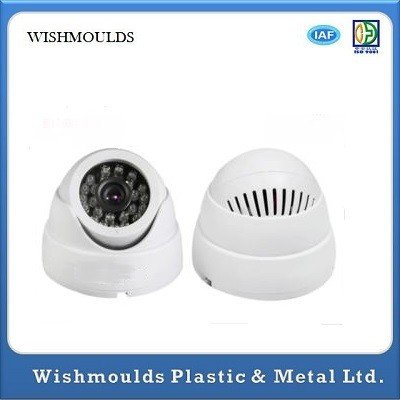 ABS White Precision Injection Molded Plastic For CCTV Camera Case Mould