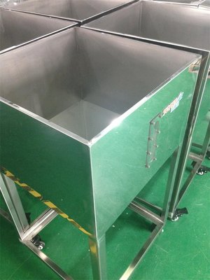 Movable Stainless Steel Square Storage Tank For Plastic Resins Holding