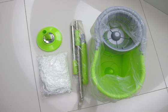 Light weight 360 Spin Mops Spin Dry Bucket , Removable Stainless steel handle