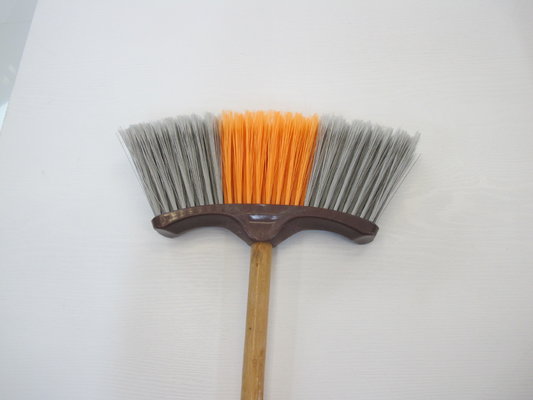 Durable Plastic Brooms Curved End Scrub Brush PVC Sweeping Brooms stiff bristle