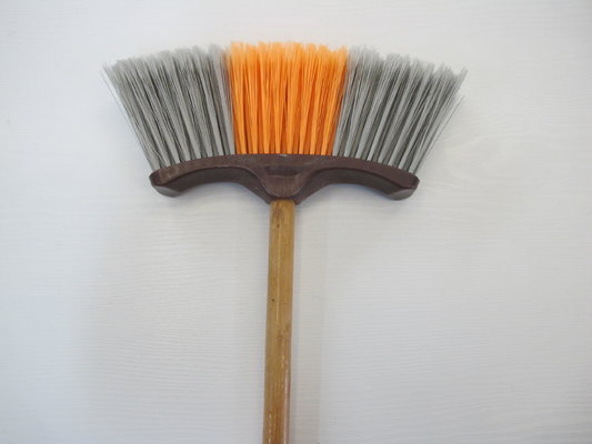 Durable Plastic Brooms Curved End Scrub Brush PVC Sweeping Brooms stiff bristle