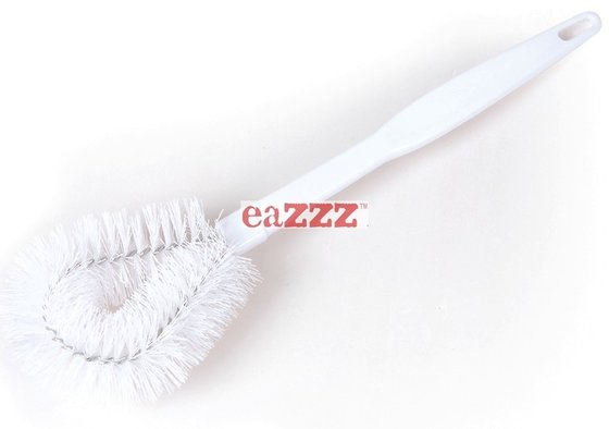 Plastic Brush Toilet Brush Holder with Rim Cleaner Plastic White, Oval Shaped Bristled Toilet Brush Cleaning Tool