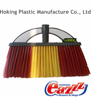 Indoor Large Straight Plastic Brooms Flexible Bristles Long Lasting Fibers