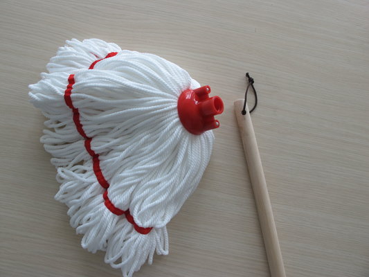 Indoor White Microfiber Mop 200g with Excellent Liquid Absorbency