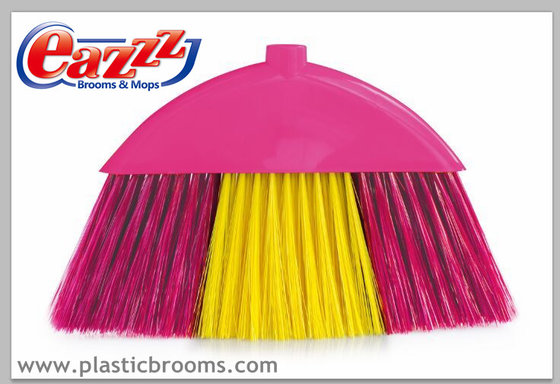 Red Yellow Blue Soft Tiff Bristle Broom with Metal or Wooden Handle