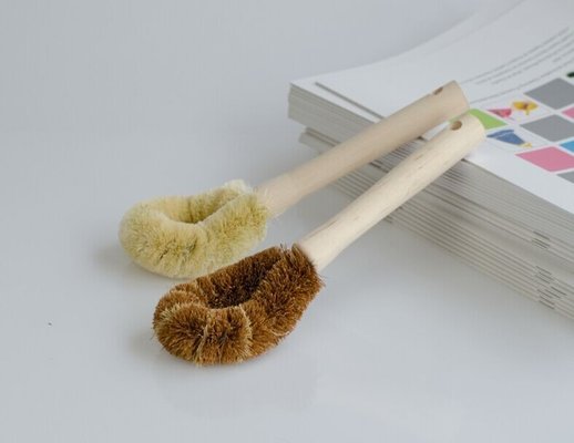 Oil Resistant Toilet Bowl Brush Plastic Brush with Practical Log Wood Handle