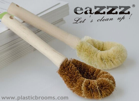 Oil Resistant Toilet Bowl Brush Plastic Brush with Practical Log Wood Handle