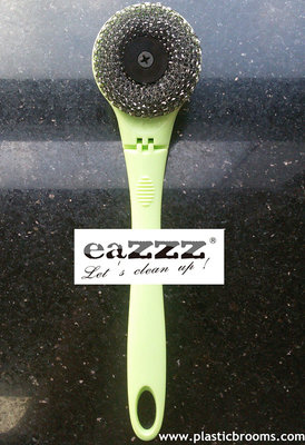 Green Stainless Sweeping Brushes Non - scratch Coir Fiber Scrubbers