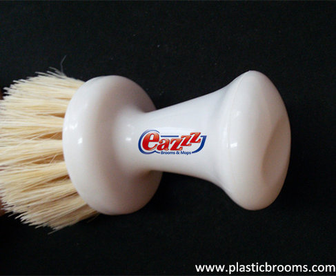 Durable Round Coconut Fiber Scrub Dish Brush with Short PP Handle