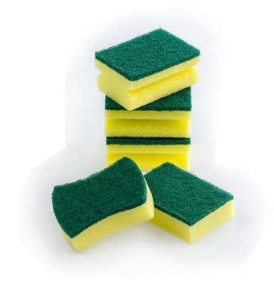 Durable Dish Plastic Brush Yellow / Green All Surface Super Thick Strong