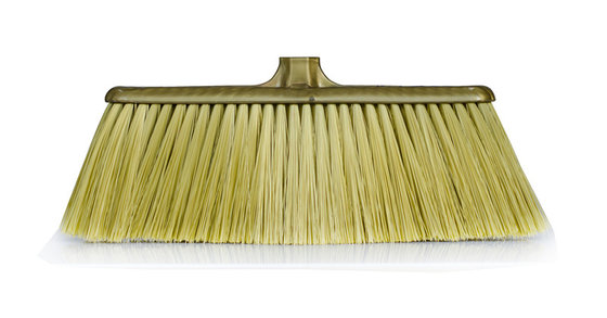 Lobby Plastic Brooms Soft Fiber With Match Wooden Handle Golden Shinny