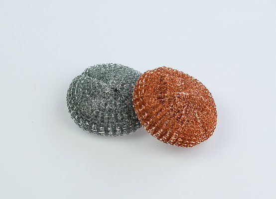 100% Copper Mesh Scrubbers Dish Scrubber 4 Count 9 x 9 cm Brown