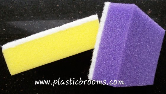 Gentle Plastic Brush Scrubber Kitchen Cleaning  Sponge Pad 5 - Pack Assorted Colors