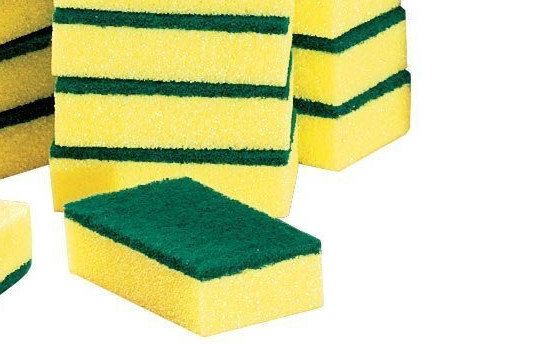 Durable Dish Plastic Brush Yellow / Green All Surface Super Thick Strong