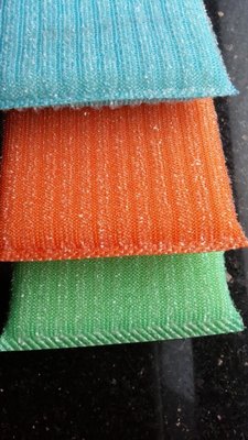 Blue / Green / Orange Scrubbing Sponges By Sponge Fabric / Steel Wire