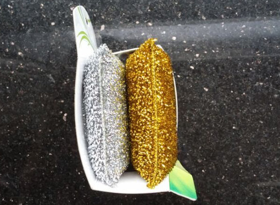 Gold / Silver Cleaning Plastic Brush , Pads Mesh Scrub Sponge Pad Anti - Bacterial