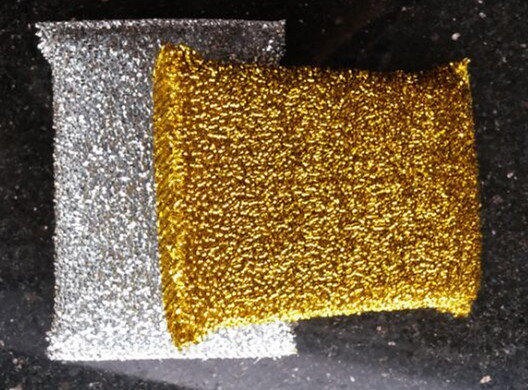 Gold / Silver Cleaning Plastic Brush , Pads Mesh Scrub Sponge Pad Anti - Bacterial