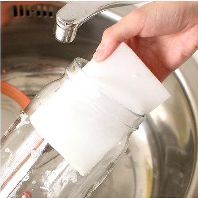 White ECO Friendly Sponges , Magic Cleaning Scouring Pads For Dishes