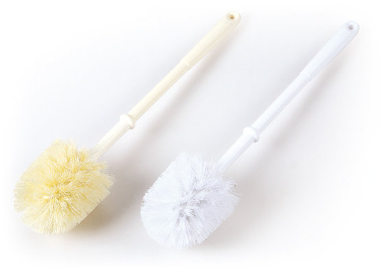 Fine Manual Work Plastic Brush White And Yellow Fiber For Toilet Cleaning