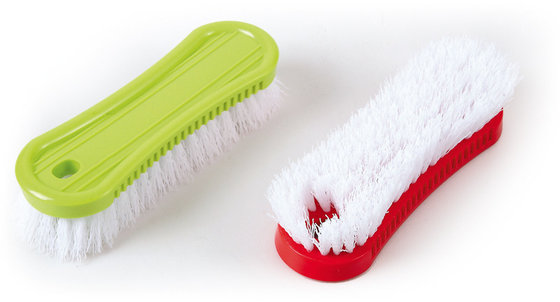 Two Color Plastic Brush For Floor Cleaning With White PET Fiber