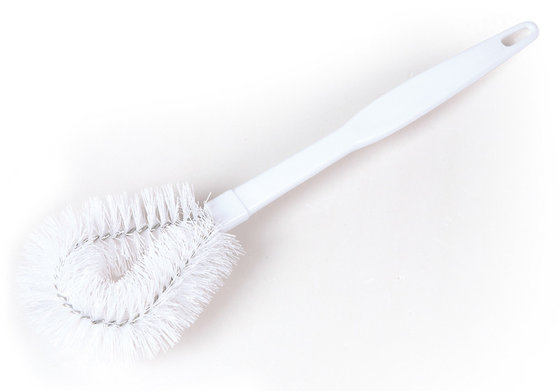Plastic Brush Toilet Brush Holder with Rim Cleaner Plastic White, Oval Shaped Bristled Toilet Brush Cleaning Tool