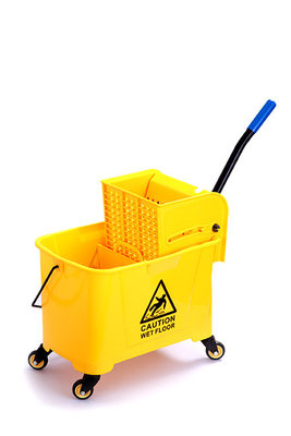 20L Industrial Mop Bucket Wring Trolley with Water Wringer Car Pushing Handle