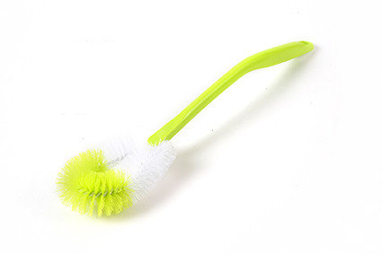 Stiff Fiber Toilet Plastic Brush , Round Brush Head Household Cleaning Tool