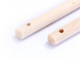 Natural Wooden Broom Handles with Round Hook / Cleaning tools