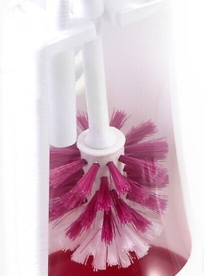 Custom Stiff Fiber Deluxe Plastic  toilet cleaning brush with base set