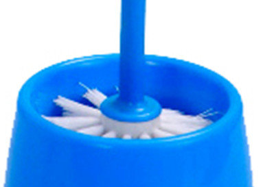 Fish bone handle bathroom Blue Toilet Plastic Brush with Holder round head