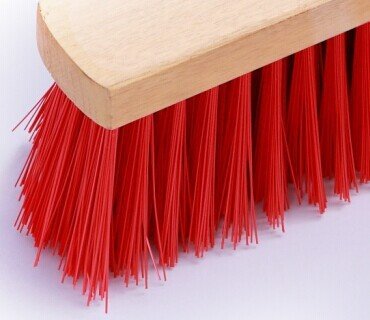 Red 40cm Street Sweeper Broom with Stiff Fiber , garden broom