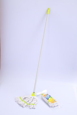 Looped End Deck Cotton Mop / Dust Mop With PVC Plastic New Rotary Hook