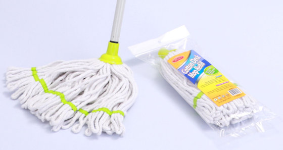 OEM Easy Cleaning Cotton Mop / PVC Coated Wood Handle house cleaning mop