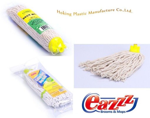 Natural / White Desk Cotton Mop Refill with OEM screw , home cleaning mop