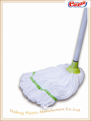 White Microfiber Mop With Varnished Wood Handle for cleaning tiled and wooden floors