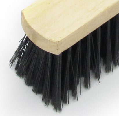 Flare Tip Fiber 30cm Wooden Push Broom Soft Bristle For indoor / outdoor
