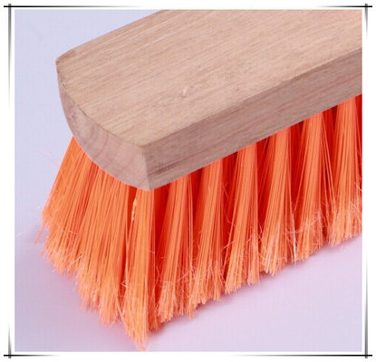Flare Tip Fiber Bristle Hard Wood Sweeping Broom with Handle For Garden