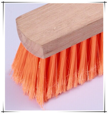 Outdoor Shingle Scraps Wooden Handle Sweeping Brooms Orange 40cm