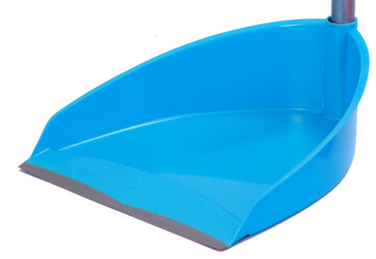 Wooden Handle Rubber Lip Long Handled Dustpan