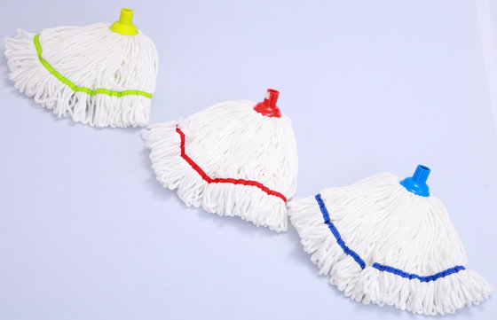 Looped end Floor Microfiber Mop / industrial floor mops Dry And Wet Cleaning